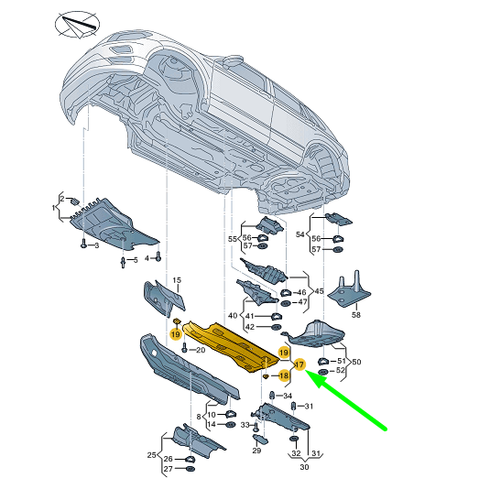 Volkswagen TERAMONT Right Side Underbody Cover 3QF825202D NEW GENUINE ...