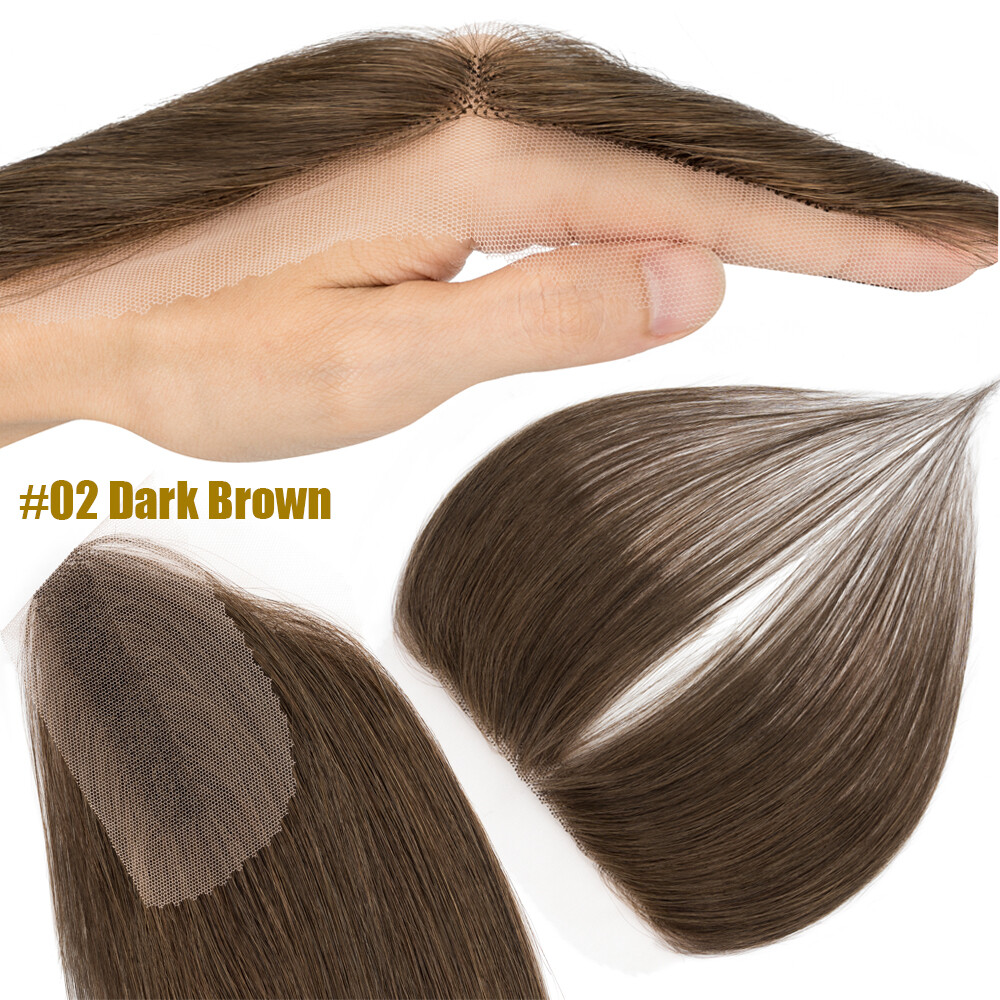 Women's Hairline Cover-UP Real Human Hair Front Top Lace Base Toupee ...