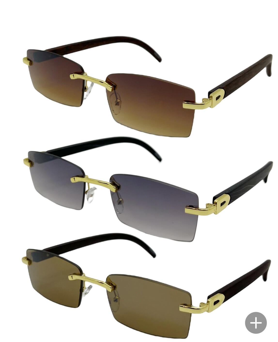 Mens Classy Style Wood Buff Retro 90s Hip Hop Rapper Gangster Rimless ...