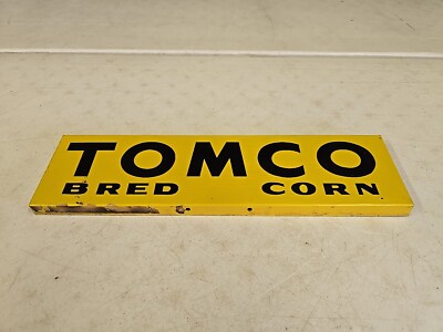 Vintage 16" DST Original Tomco Bred Corn Fence Sign Double Sided Tin ...