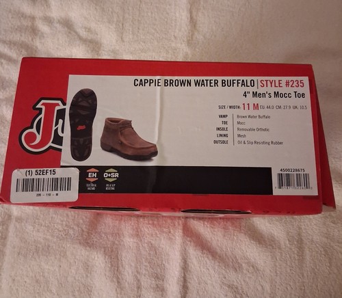 Justin Cappie 4" Leather Moc Chukka Steel Toe Work Boots Shoes Men’s 11 ...