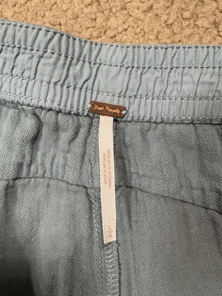 Free People Feelin' Good Utility Pull On Pants Sz Large - Blue Cargo ...