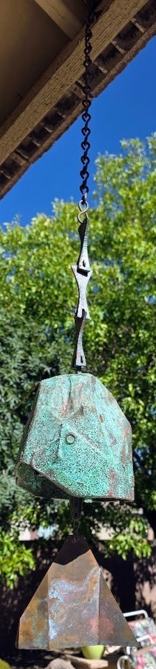 Arcosanti Bell 70's 38 inches long hook to base of vane Bell 7"X 7 ...