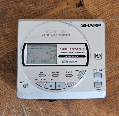SHARP Mini Disc Player MD-MT20 - MD Portable Digital Recorder Silver ...