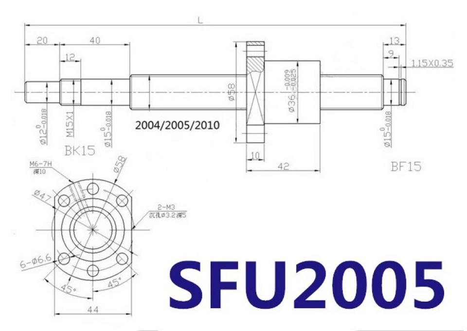 BallScrew SFU1204 SFU1605/1604/1610 SFU2005 SFU2505 & Support &Housing ...