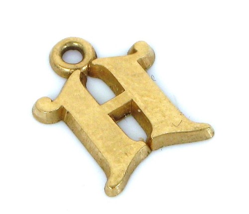 VTG BEAUTIFUL 10K YELLOW GOLD LETTER H INITIAL PENDANT CHARM DAINTY .7 ...
