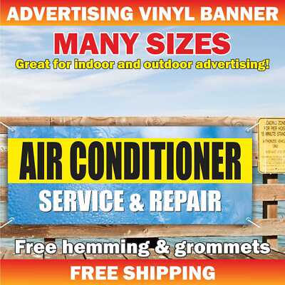 Air Conditioner Service Repair Advertising Banner Vinyl Sign recharge ...