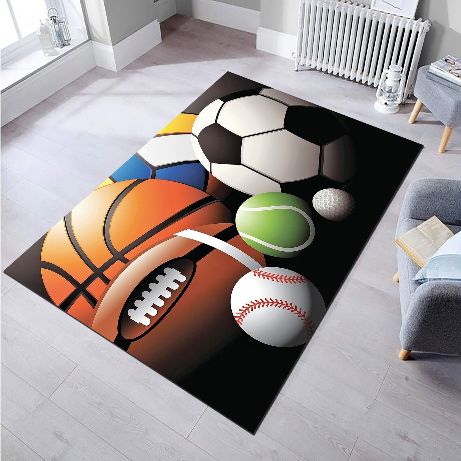 Ball Rug, Teen's Rug, Boys Room Rug, Dark Side, Home Decor Rug, Kids ...