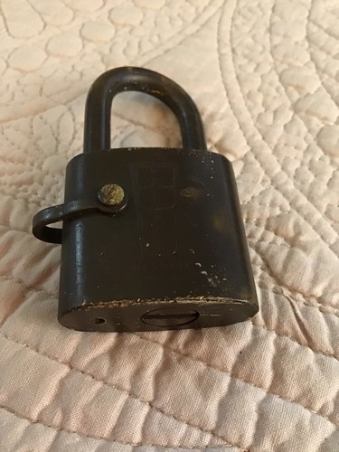 VINTAGE WW2 SOLID BRASS HURD DETROIT USA USN NAVY PADLOCK LOCK NO KEY ...