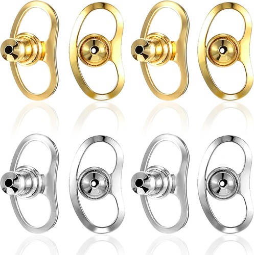 8 PCS Metal Earring Backs Replacements for Droopy Ears, Locking Bullet ...