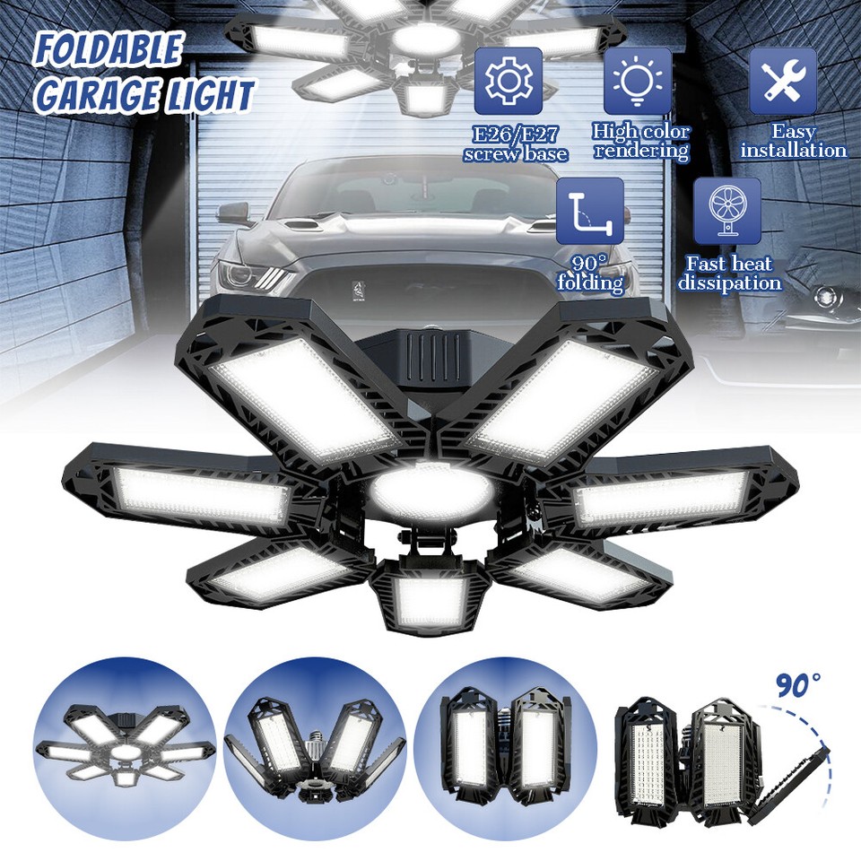 1-6Pack Super Bright LED Garage Lights 600W Deformable Ceiling Shop ...