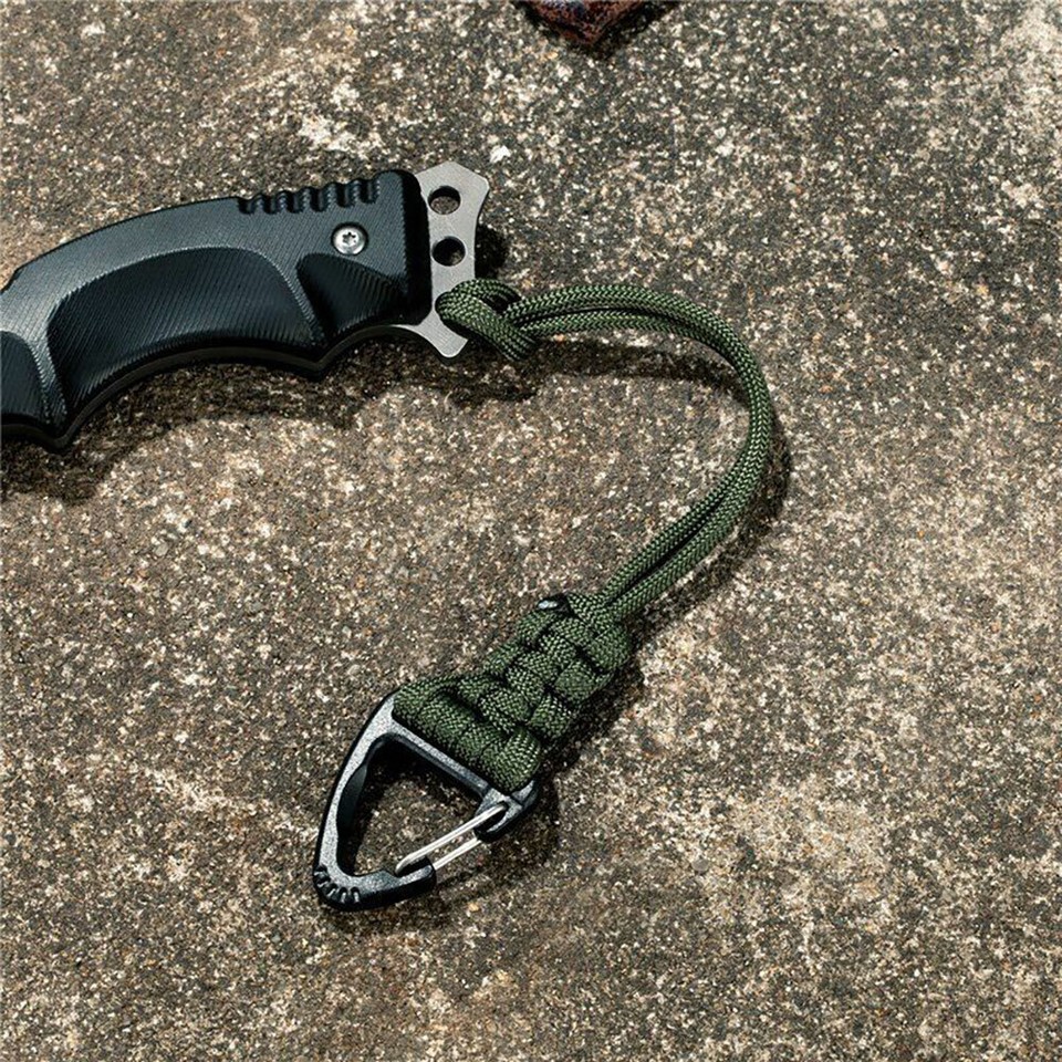USA Paracord Survival Keychain Lanyard Key Ring Triangle Buckle ...
