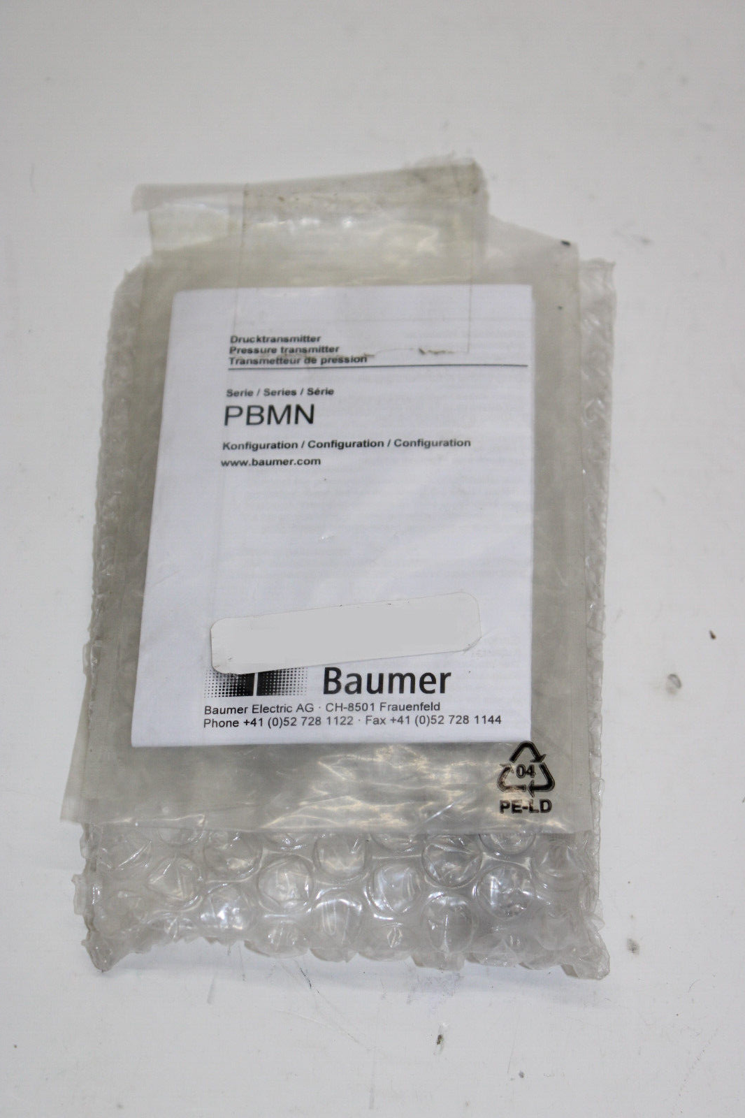 Baumer PBMN 23B59RA Pressure sensor -1 Bar NEW | eBay