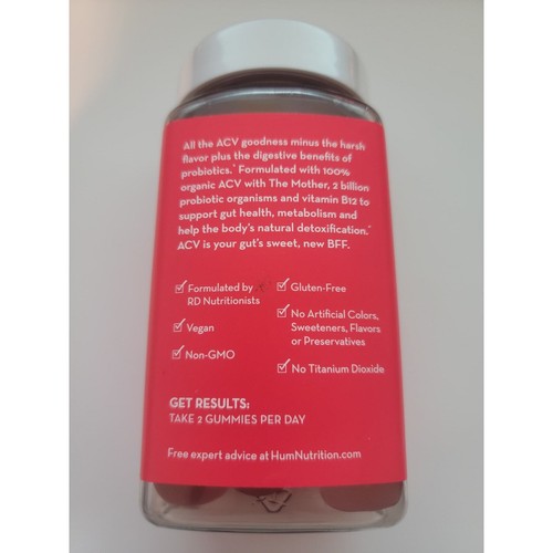 HUM PRO ACV Gummies | Organic Apple Cider Vinegar | Flavor Apple | 1 ...