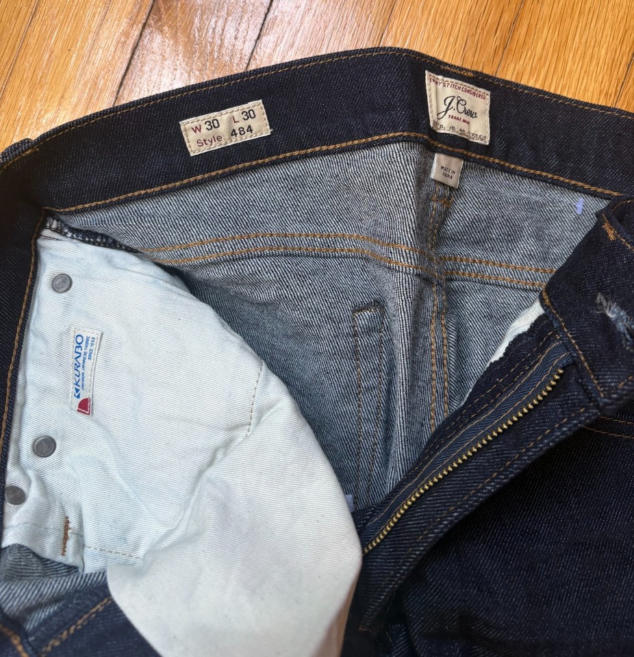 J. Crew 30x30 484 Slim-fit Jean Japanese Stretch Selvedge Denim Resin ...
