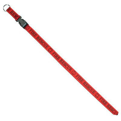 FIRE AND RESCUE BLACK ON RED LOGO LANYARD | eBay