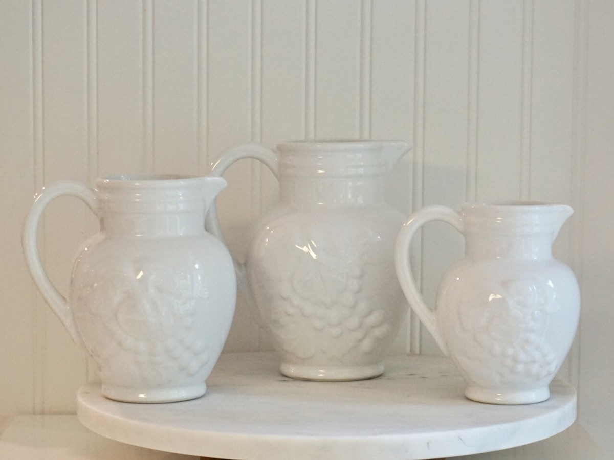 Steel Porcelain White Pitcher American Modern Pitcher – Bauer