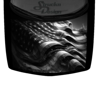 Grey American Flag Abstract Grunge Car Truck Hood Wrap Vinyl Graphic ...
