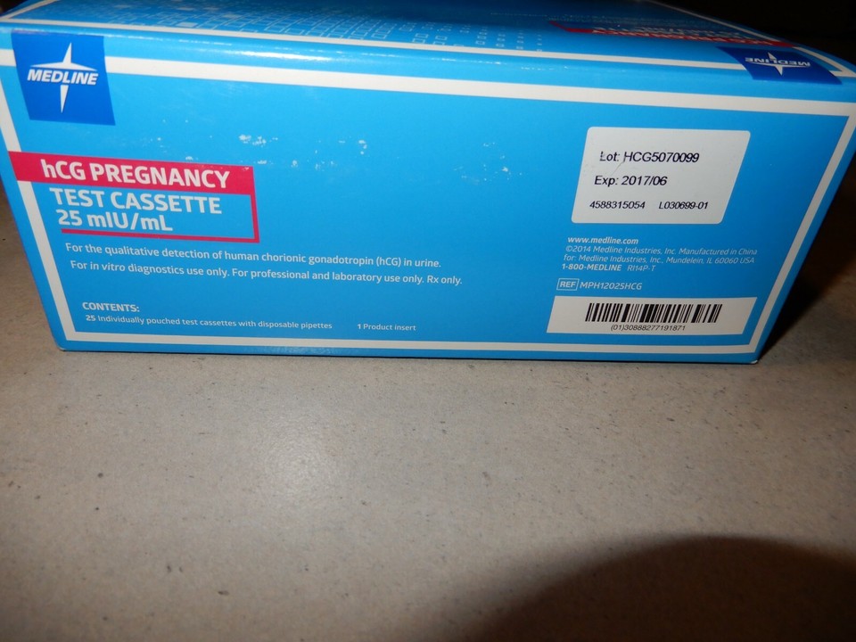 MEDLINE hCG Pregnancy Tests 25 Each / Box | eBay