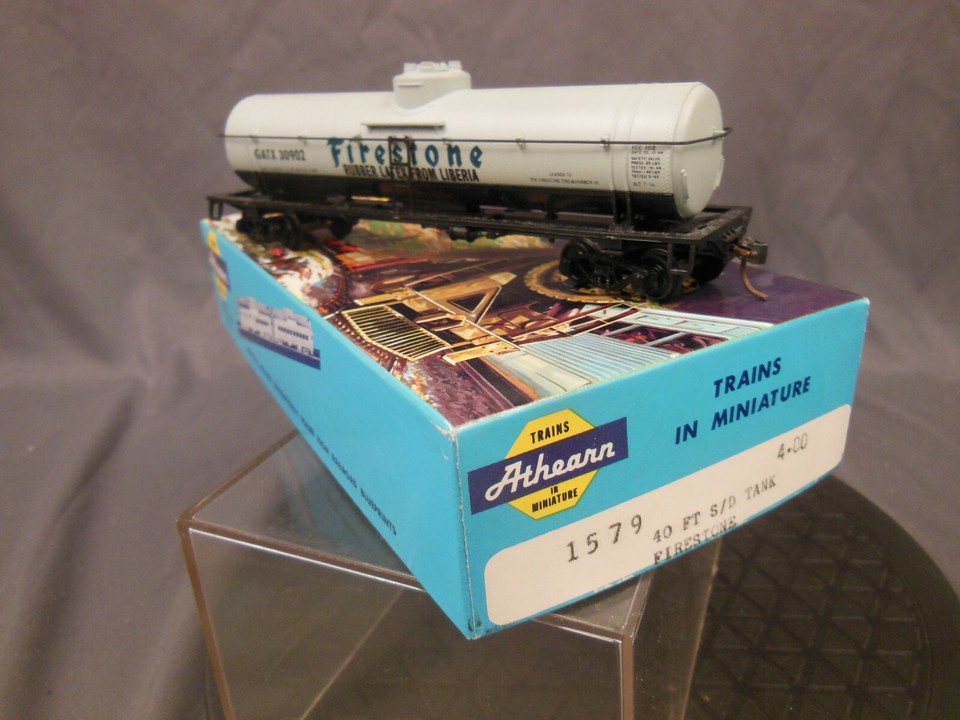 HO SCALE ATHEARN FIRESTONE GATX 30902 TANK CAR BLUE BOX KIT BUILT | eBay