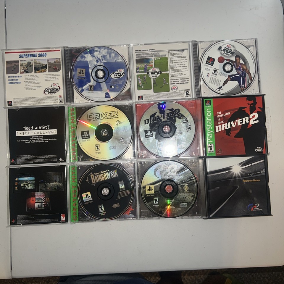 Lot of 6 PS1 Playstation One cases and Manuals tested and working CIB ...
