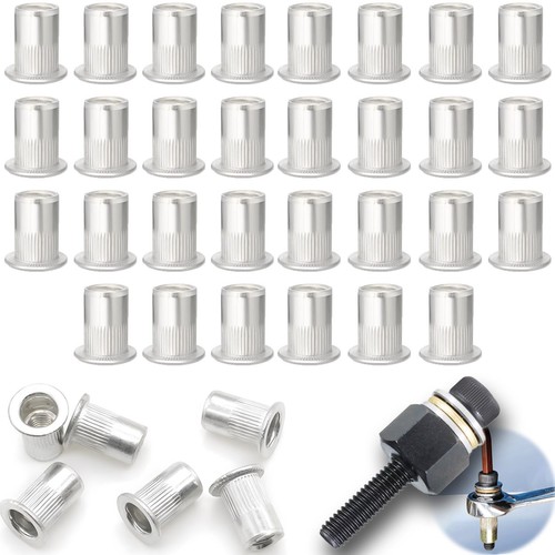 YOKOMING M8 Rivet Nuts 30Pcs with Rivet Nut Tool Easy to Use Aluminum ...