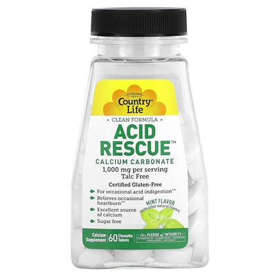 Acid Rescue, Calcium Carbonate, Mint, 60 Chewable Tablets | eBay