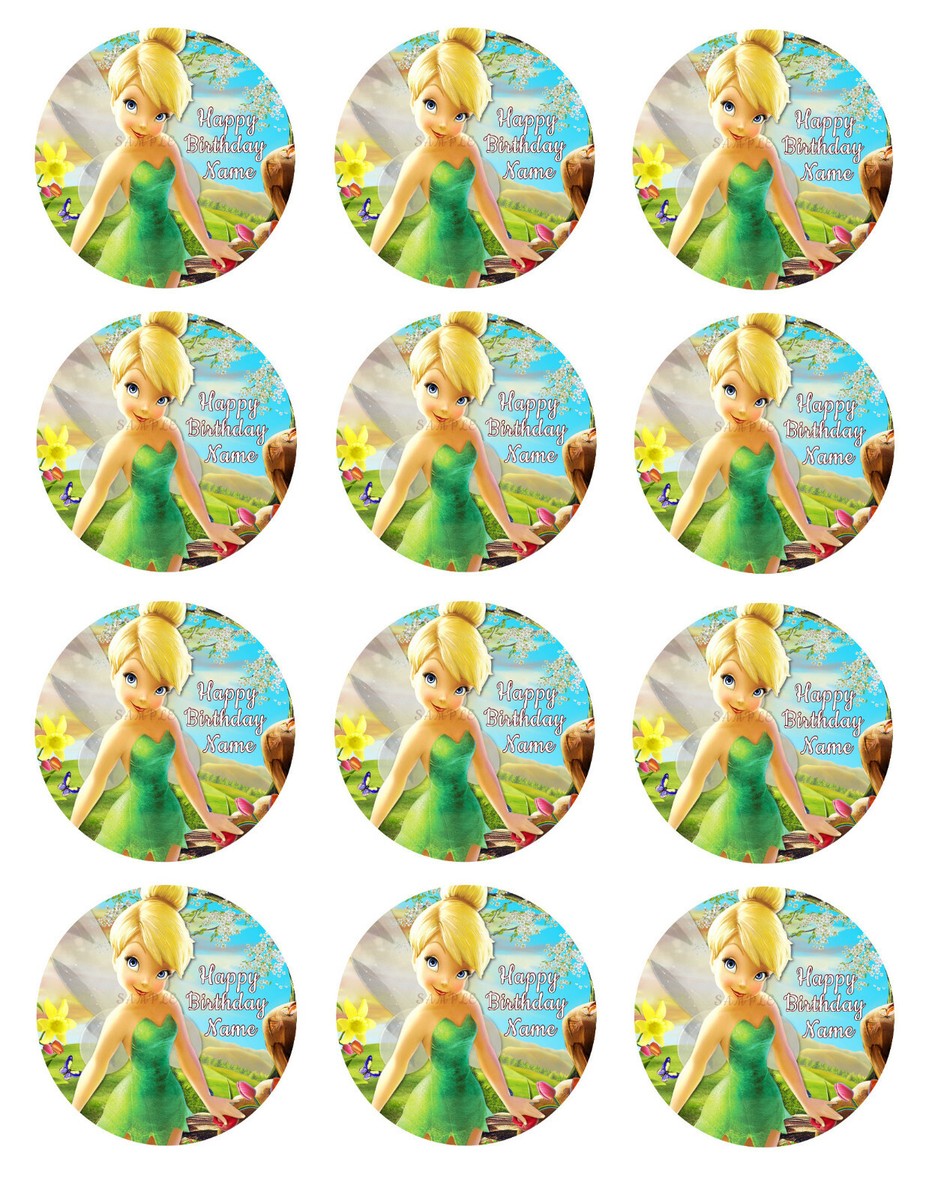 Tinkerbell Cupcake Toppers Innovedesire Tinkerbell Peter Pan