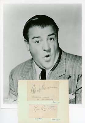 Lou Costello & Bud Abbott Vintage Cut Signatures Affixed To Paper + LOA ...