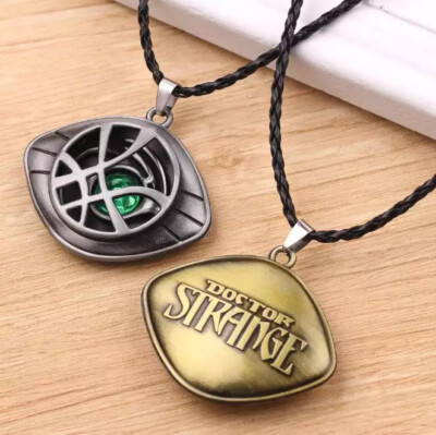 Unisex Doctor Strange Pendant Necklace - Eye of Agamotto -Cord Chain ...