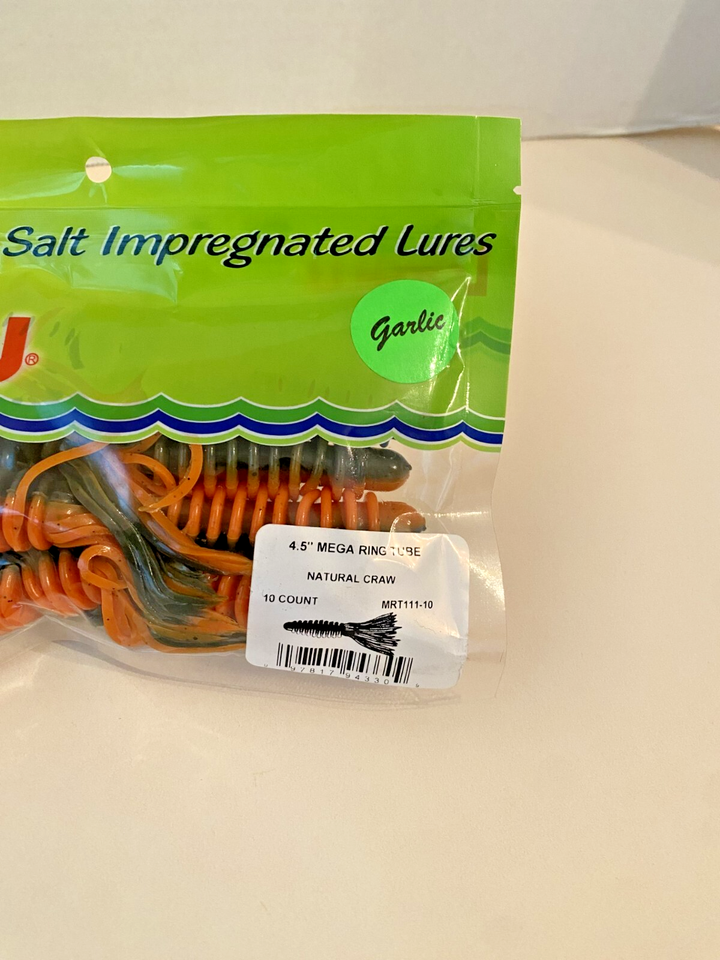 Gene Larew Mega Ring Tube plastic bait, 4.5 in., 10 ct (Natural Craw ...