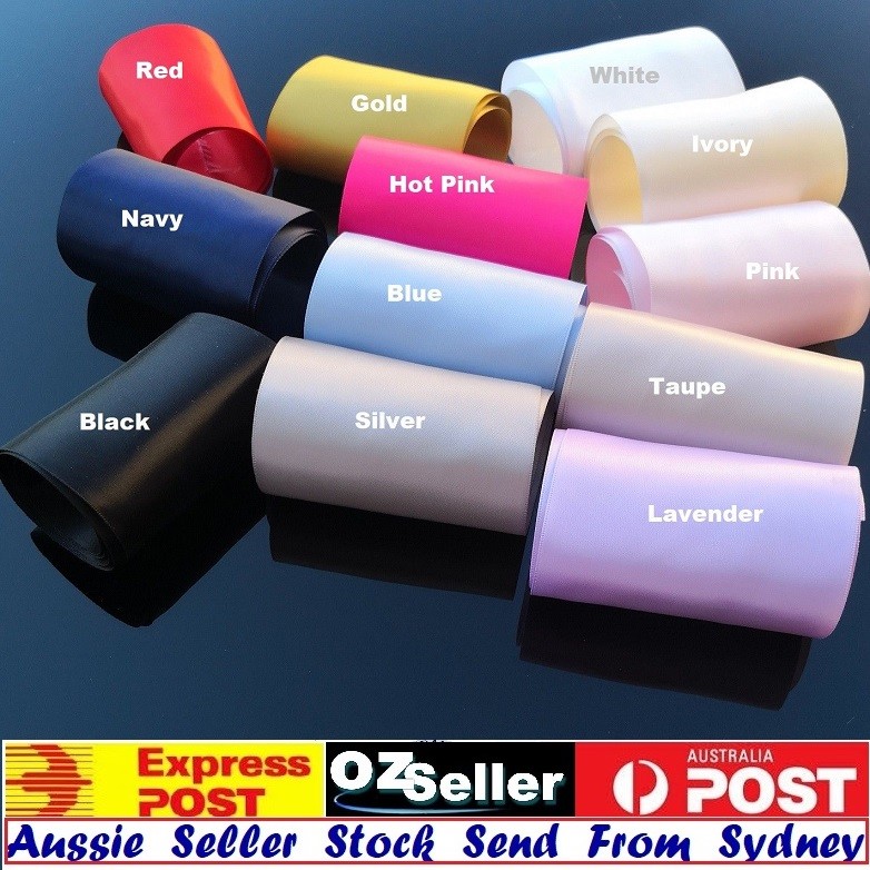 10cm/4"/100mm Double Face Satin wide Ribbon SASHES Aqua, Turquoise ...