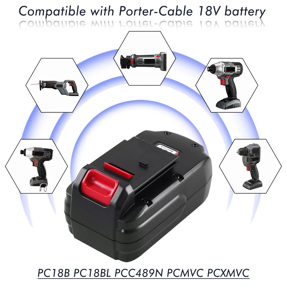 2Pack 18V Lithium Ion Battery for Porter Cable 18 Volt PC18B PC18BL ...
