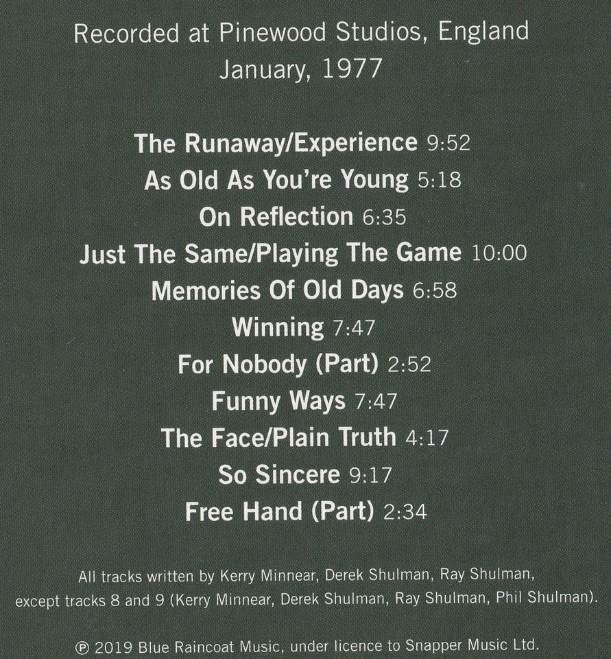 Gentle Giant "Pinewood Studios Rehearsal 1976" Digital Rem.! Digipack ...