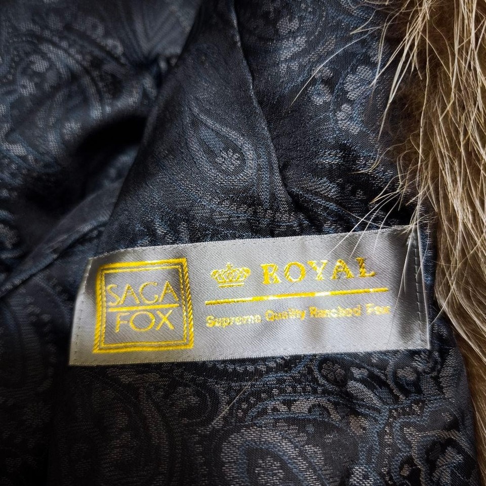 SAGA FOX ROYAL Fur Leather Jacket/Coat Fox Fur Trim Size F/US S 145654K ...