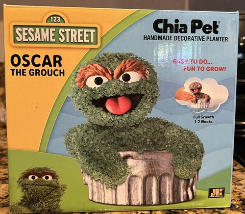 CHIA PET PLANTER OSCAR THE GROUCH MAN CAVE GAG GIFT SESAME STREET | eBay