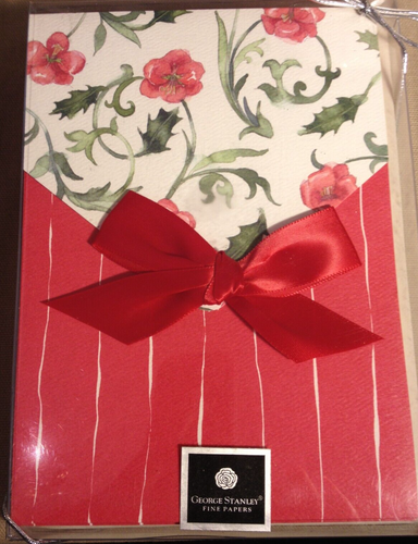 GEORGE STANLEY FINE PAPERS Blank Imprintable Cards w/RIBBON - 10 ct | eBay