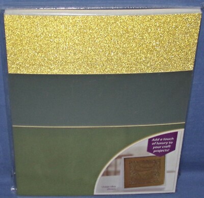 Crafter's Companion Luxury Cardstock Gold Pack 30 sheets Glitter Matt ...