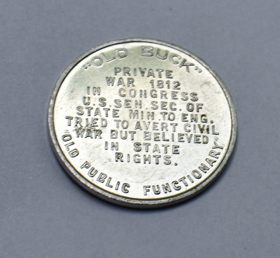 James Buchanan 15th President 1857-1801 Old Buck Token Coin 91 Rarity ...