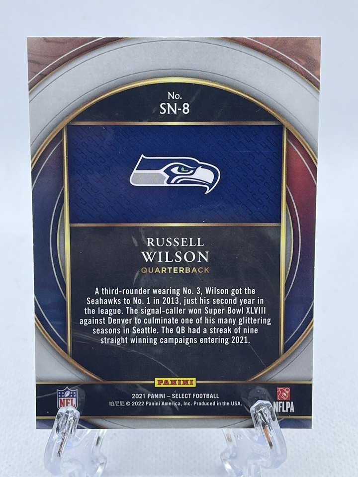 2021 Panini Select Football Russell Wilson Numbers SN8 Seattle Seahawks ...