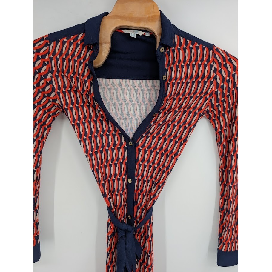 Boden Women's multi colored Samara Jersey Shirt Dress Geometric Pattern ...