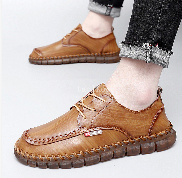 38-47 Driving Moccasin Lace Up Oxfords Flats Casual Faux Leather Men ...