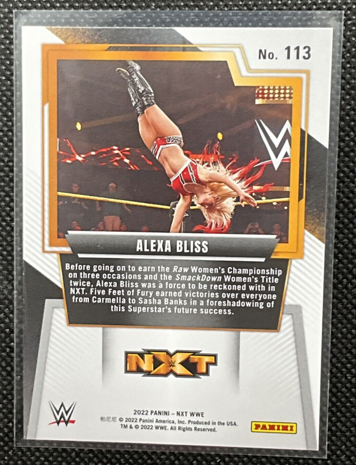 Alexa Bliss #113 WWE NXT 2.0 Panini 2022 Wrestling Trading Card. | eBay