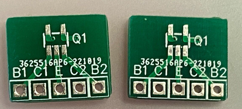 2 New Adapter Boards for SOT-25-5 Dual SMD Transistors 10.5mm x 12.5mm ...