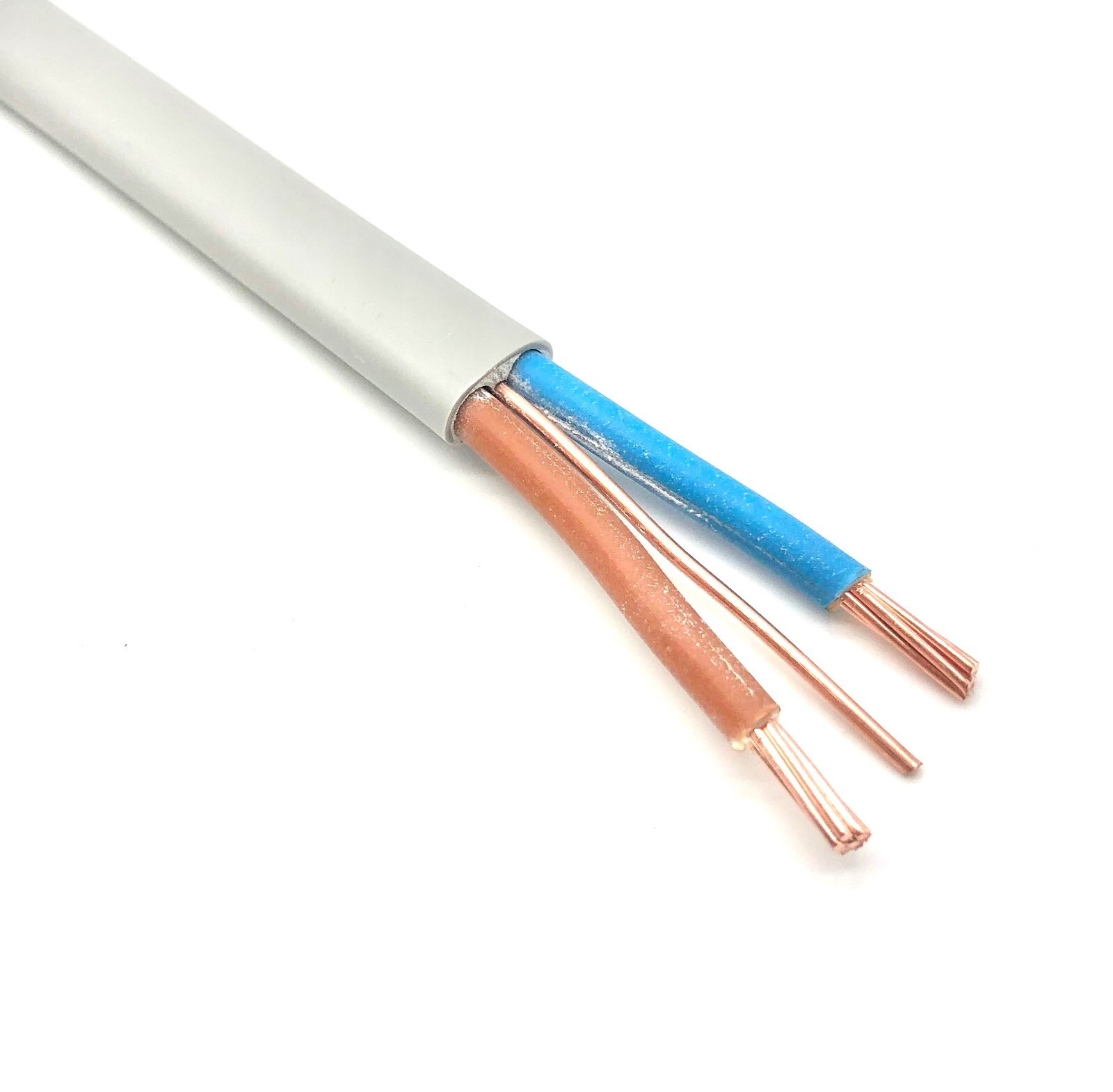 TWIN AND EARTH CABLE WITH CLIPS & EARTH SLEEVING - 1mm 1.5mm 2.5mm ...