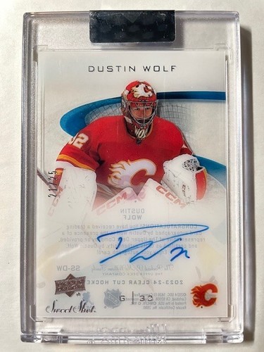 23-24 UD CLEAR CUT Hockey 06-07 UD Sweet Shot Auto BLUE SS-DW Dustin ...