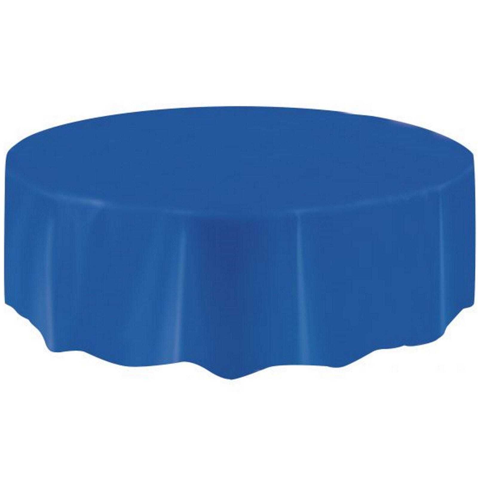 Royal Blue Round Plastic Tablecloth Tablecover Table Cover Party | eBay
