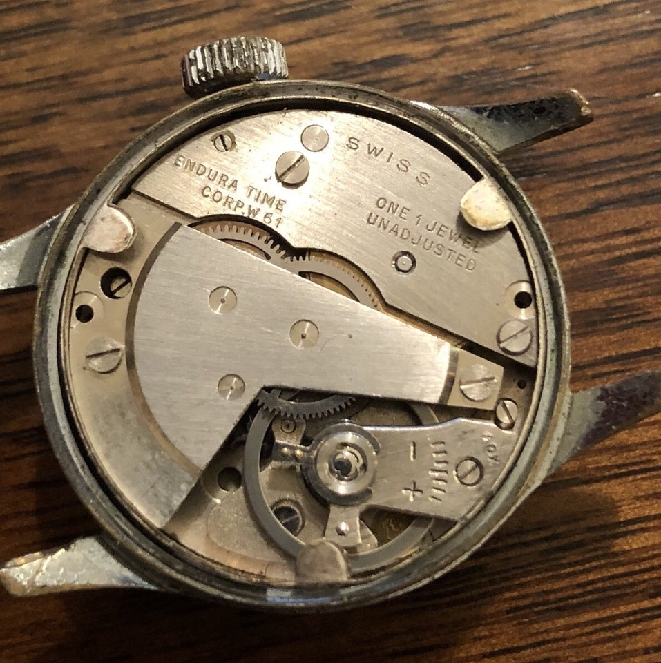 Vintage Ladies Endura Watch Water Resistant White Dial. Good Working ...