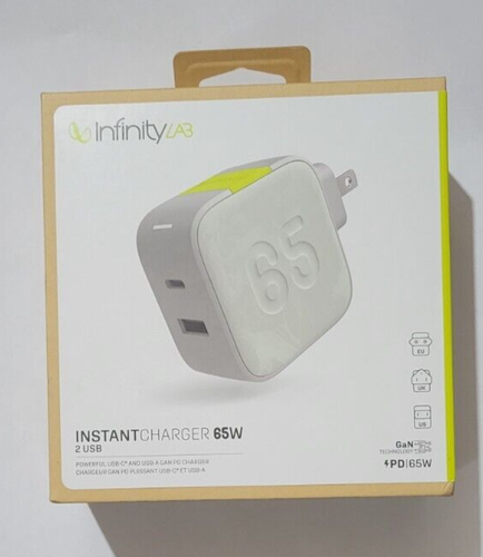 INFINITYLAB InstantCharger 65W 2 USB, Powerful USB-C & USB-A Gan PD ...