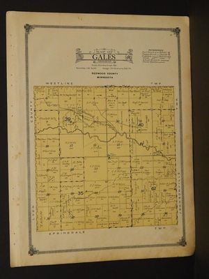Minnesota Redwood County Map Gales Township 1914 W3#58 | eBay